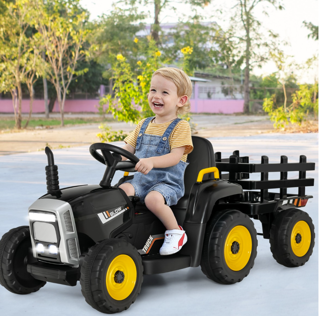 Baby Direct 12V Ride On Tractor with Trailer and Remote Control for Ki
