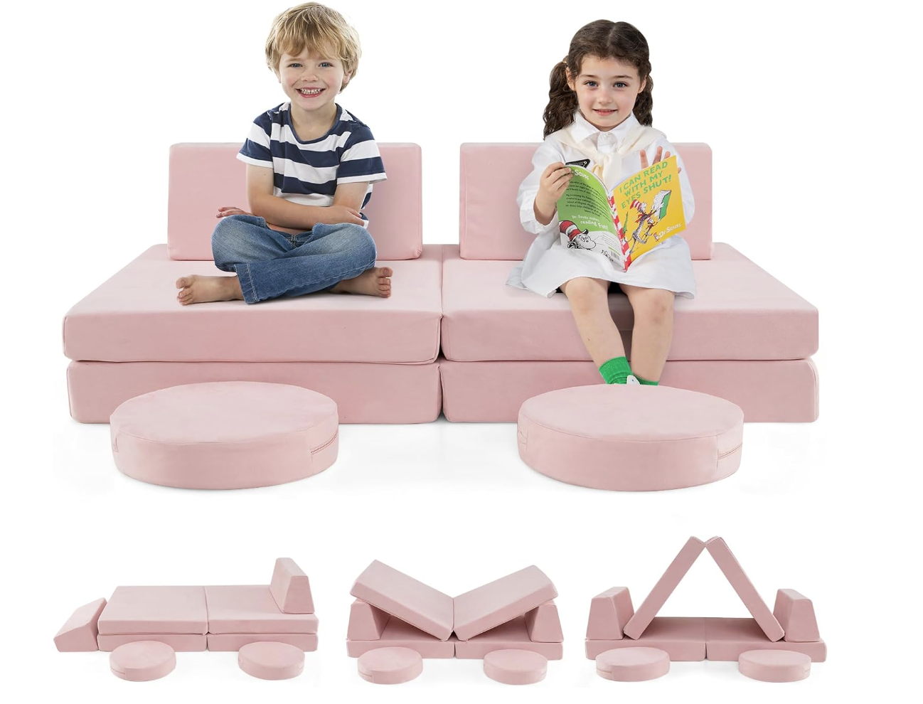 Rever Bebe 6 PCS Kids Modular Play Sofa Couch
